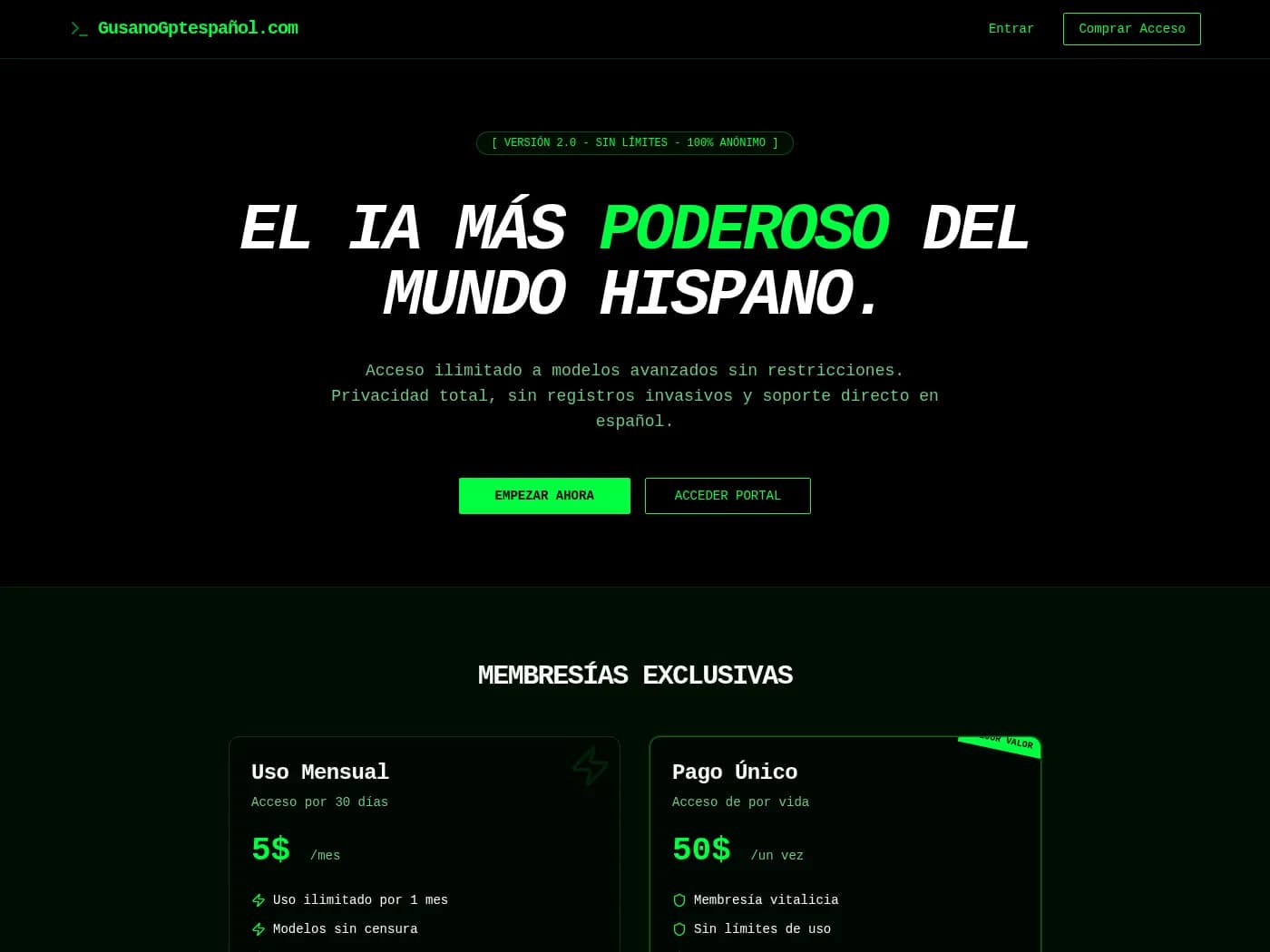 GusanoGptespañol AI Portal