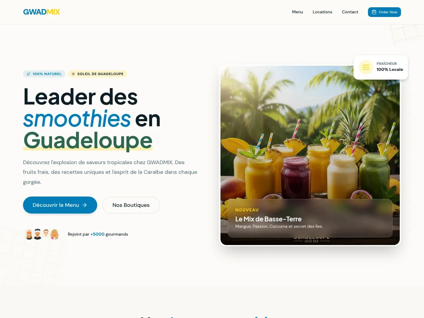 GWADMIX Juice Bar Site