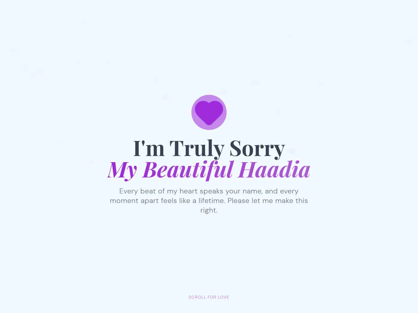 Haadia Love Letter Site