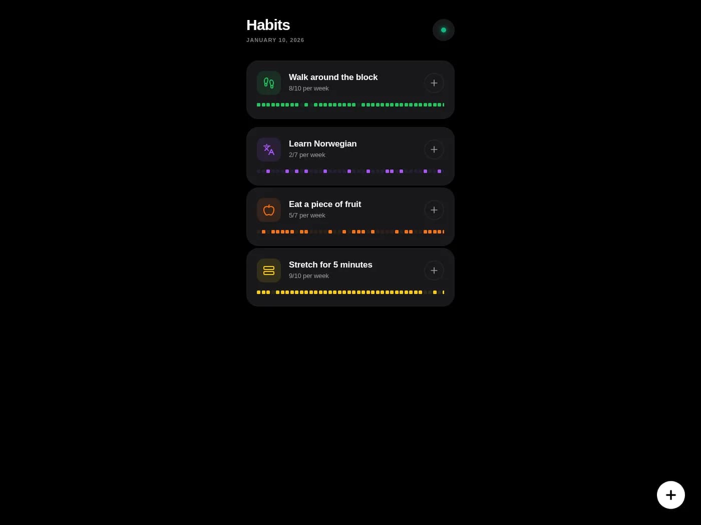 HabitHeat Android UI