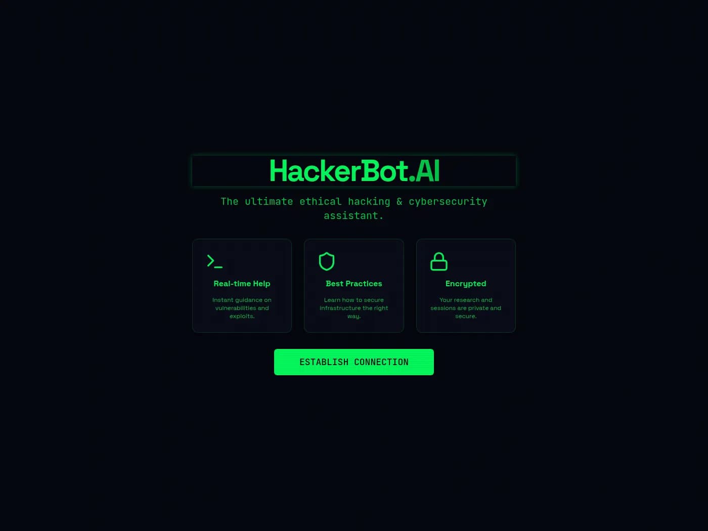 HackerBot.AI Dashboard.