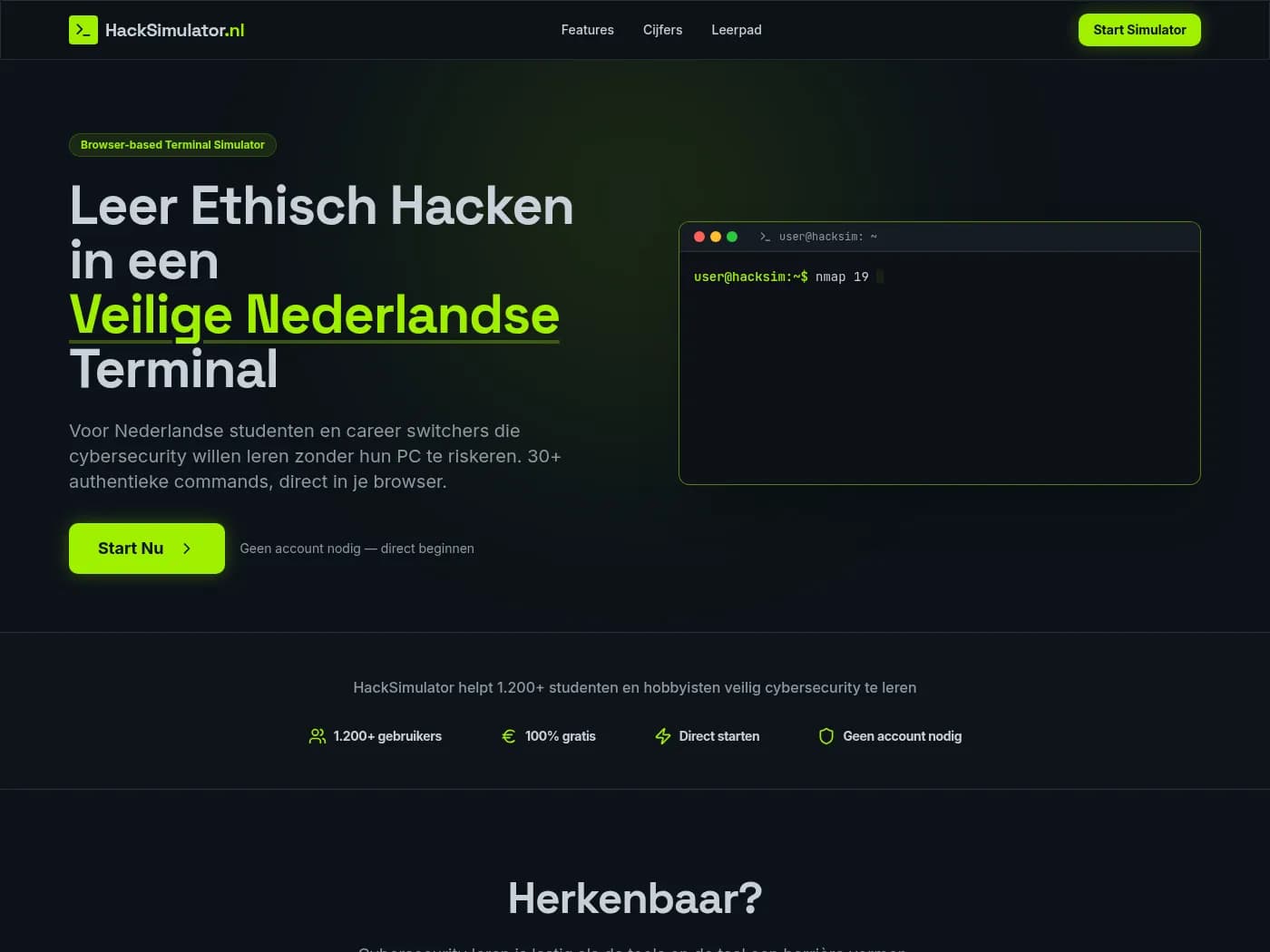 HackSimulator Landing Page