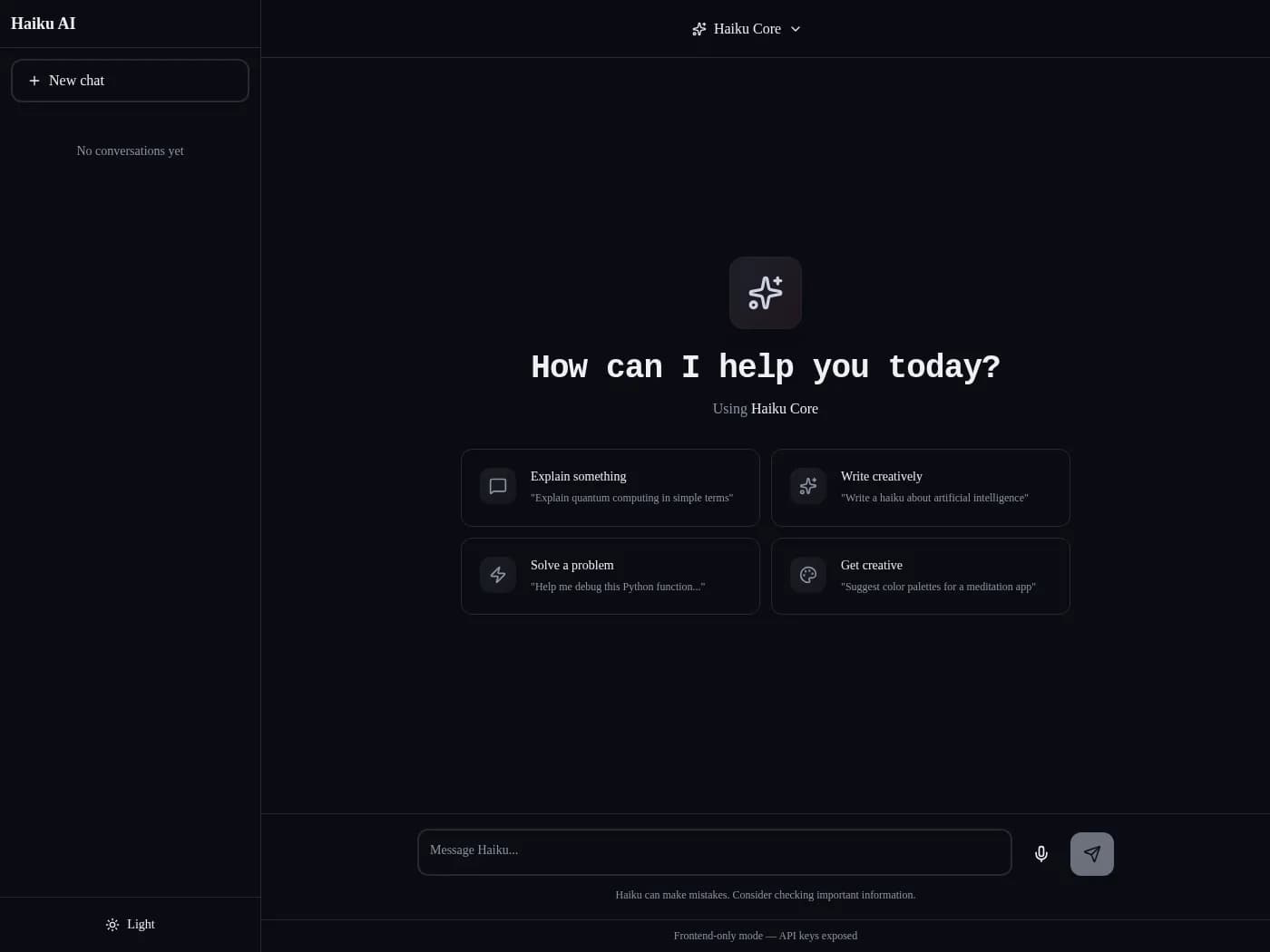 Haiku AI Chat Frontend