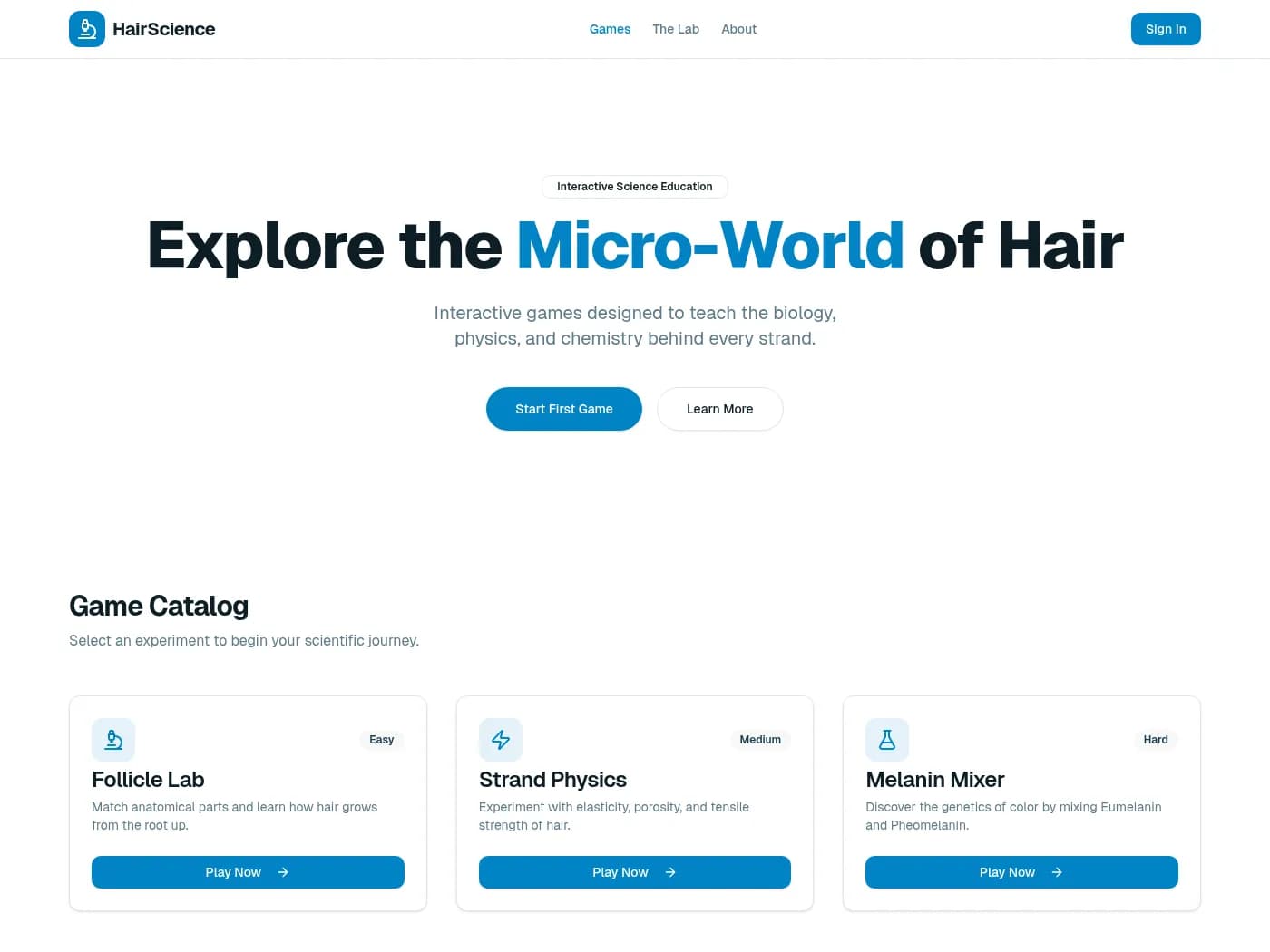 Hair Science Games