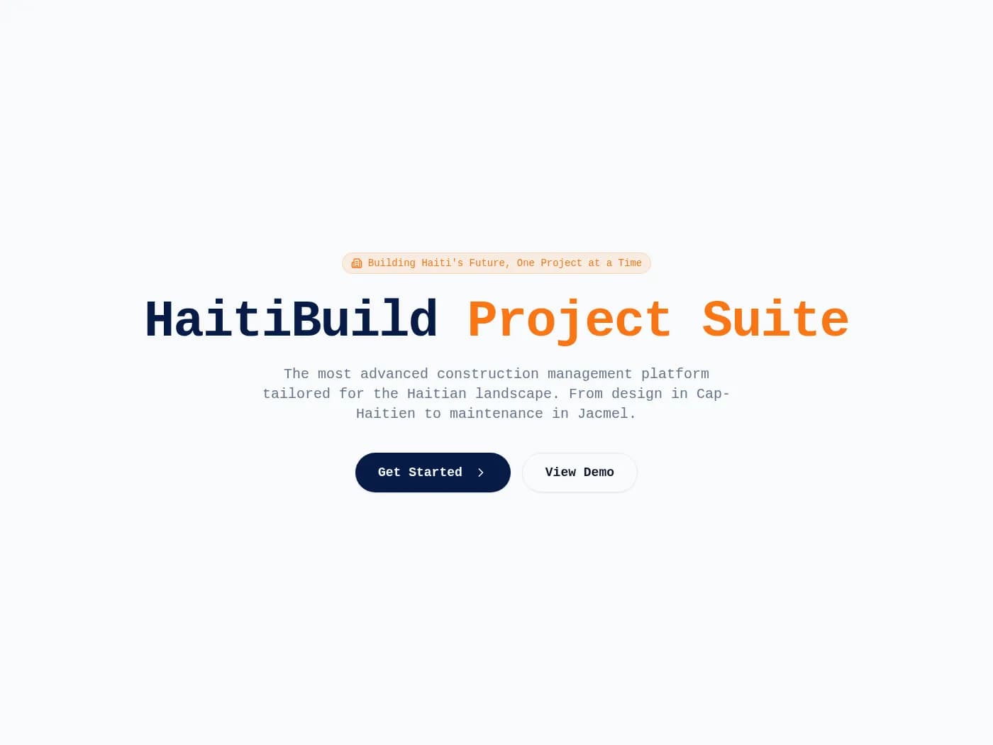 HaitiBuild Project Suite