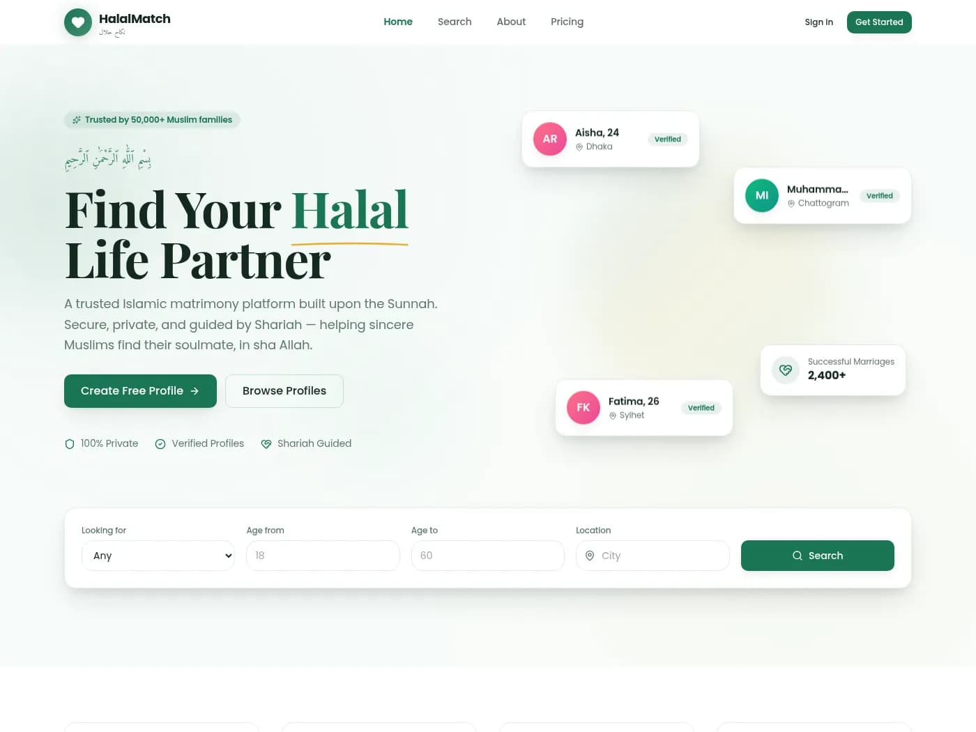 HalalMatch Matrimony Web