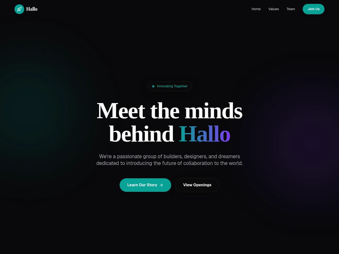 Hallo Welcome Page