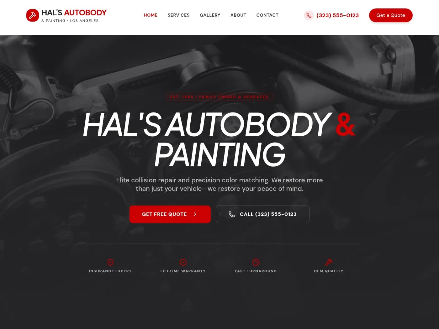 Hal’s Autobody Web Hub