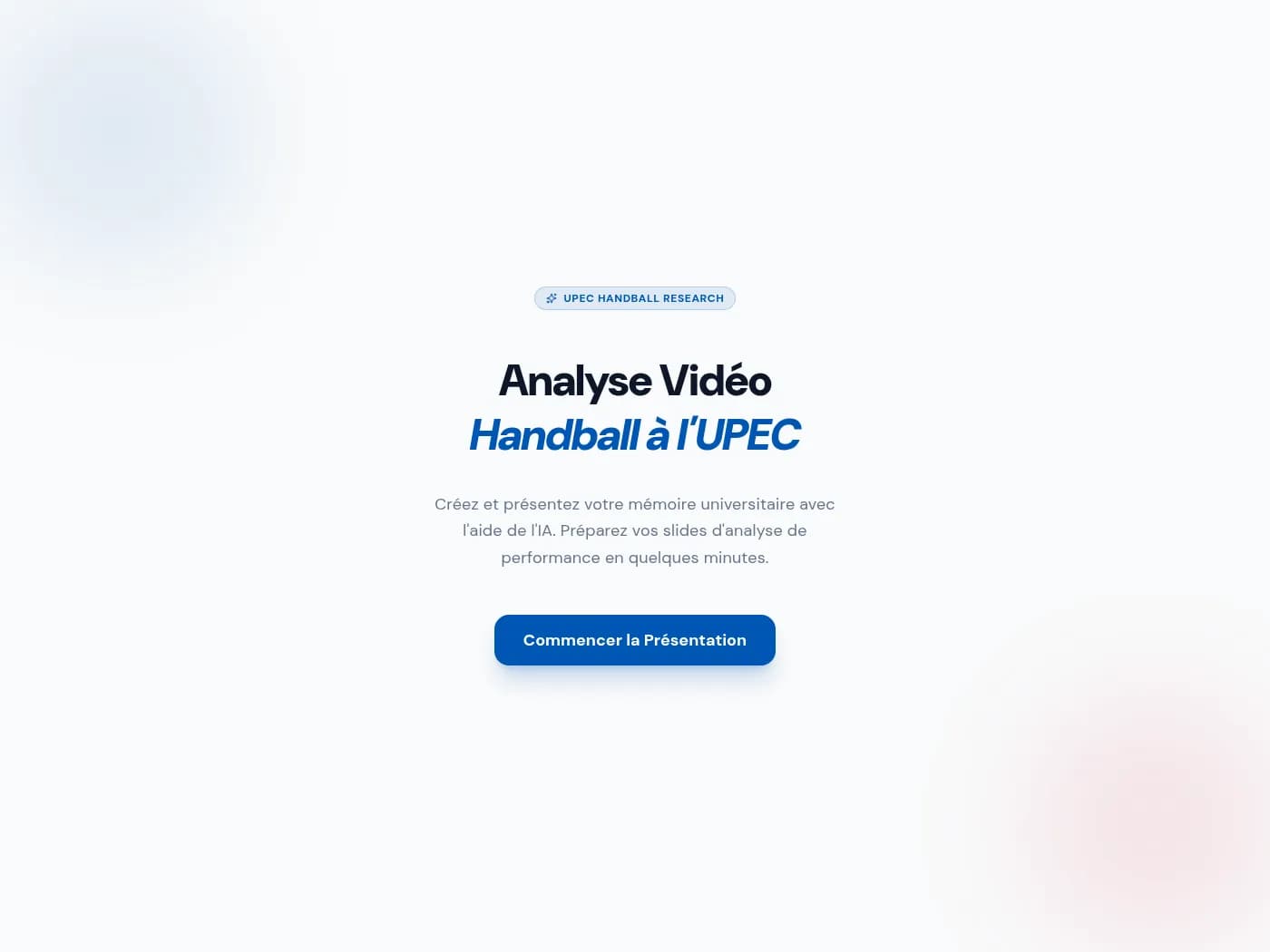 UPEC Handball Video Analysis
