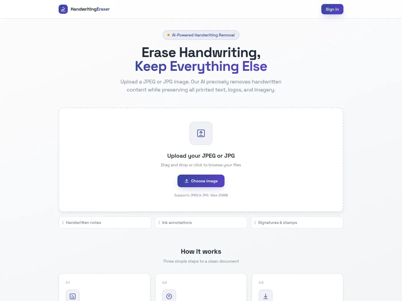 Handwriting Eraser App