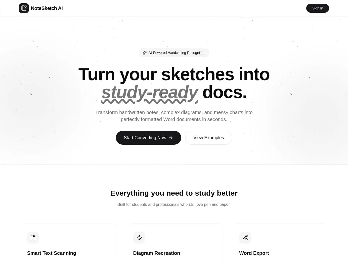 NoteSketch AI Converter