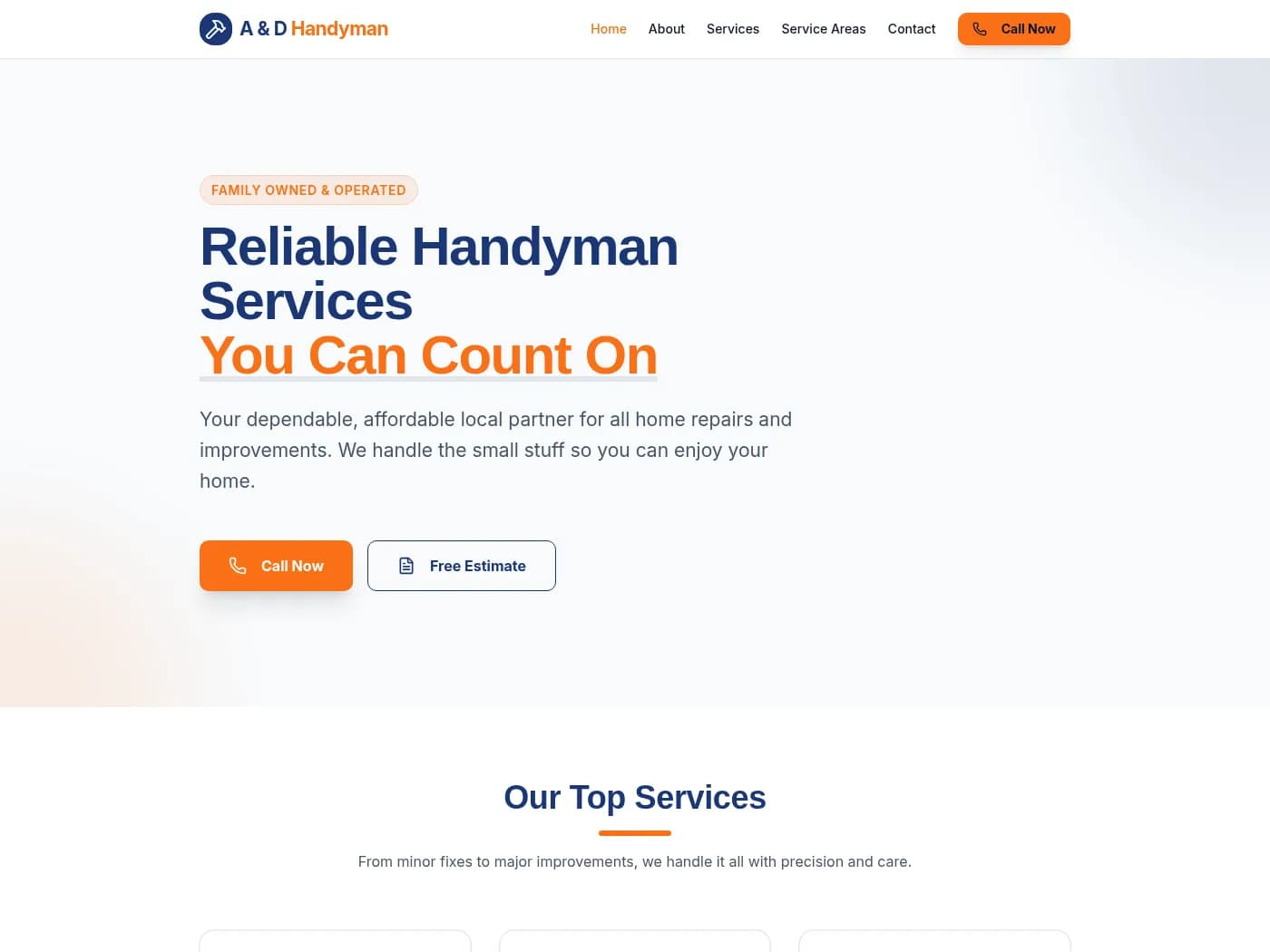 A&D Handyman Web Launch