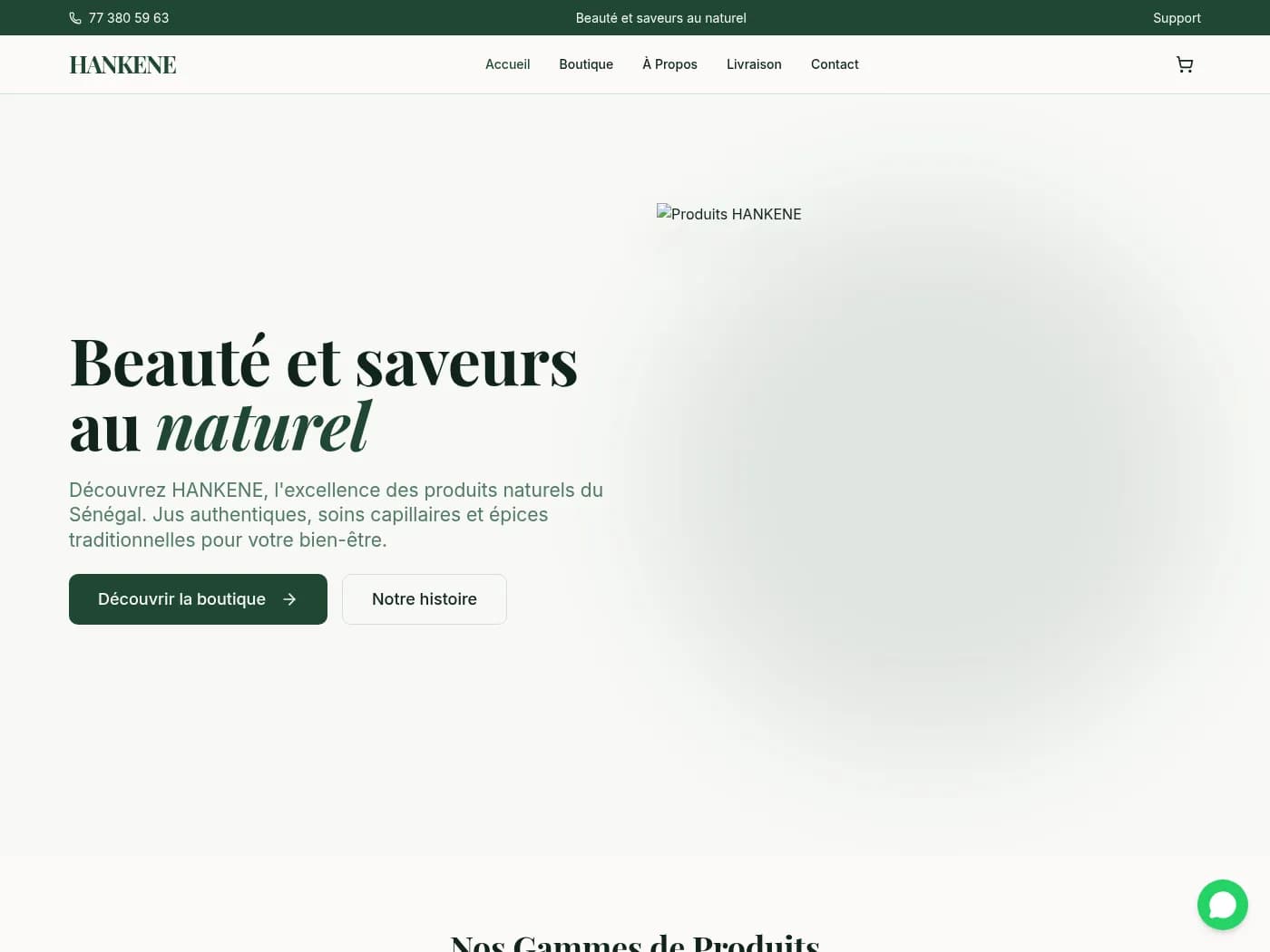 Hankene E-commerce Naturel