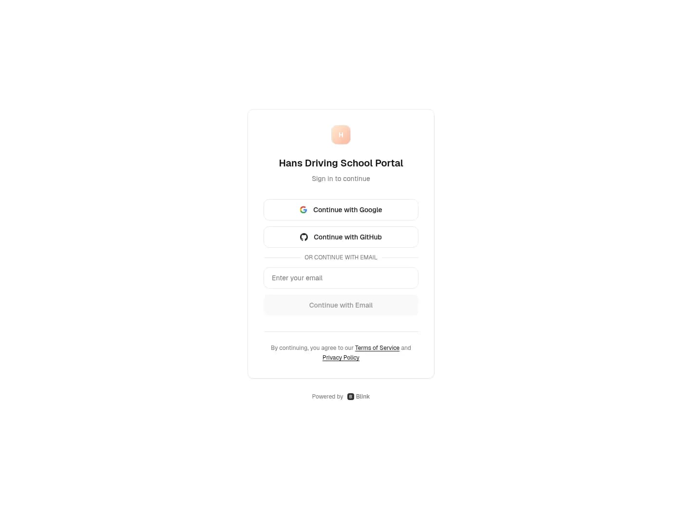 Hans Driving School Portal
