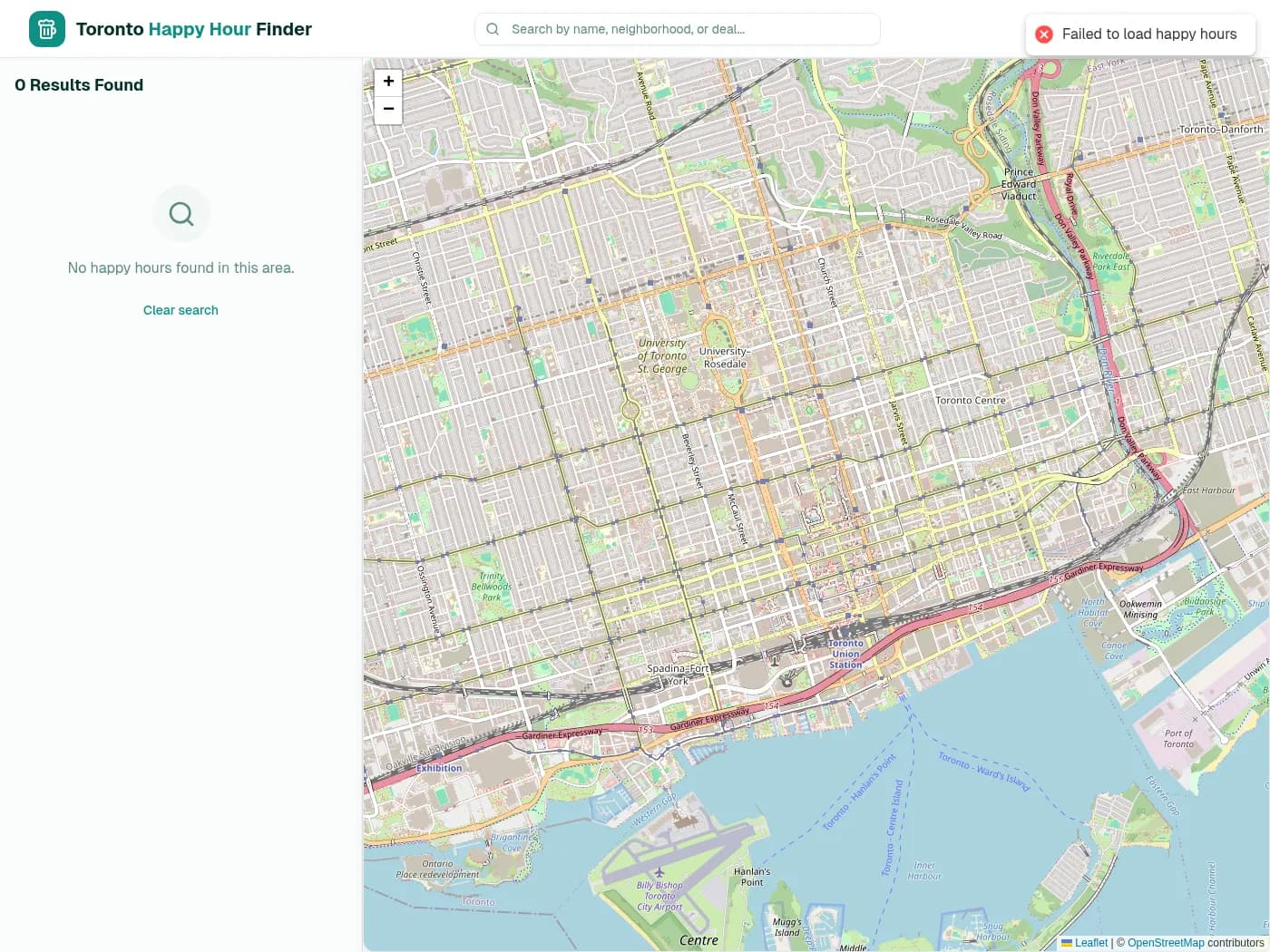 Downtown Happy Hour Finder