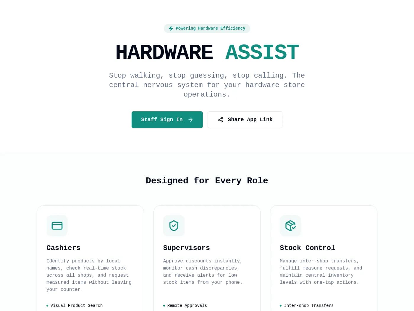 Hardware Shop Assistant
