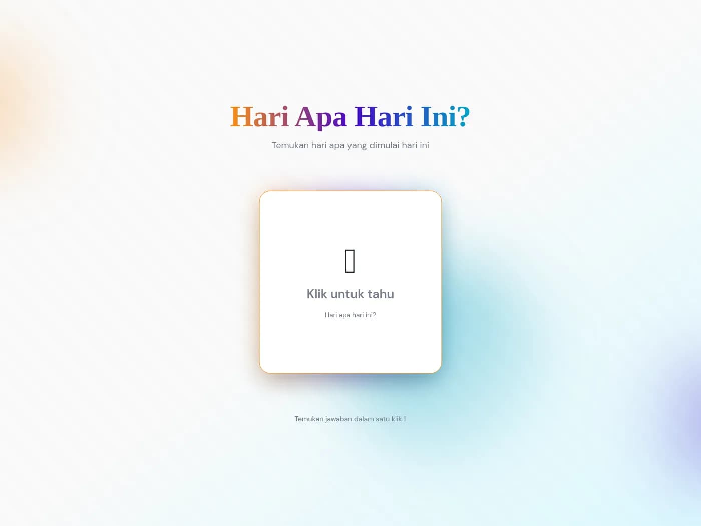 Hari Apa Hari Ini