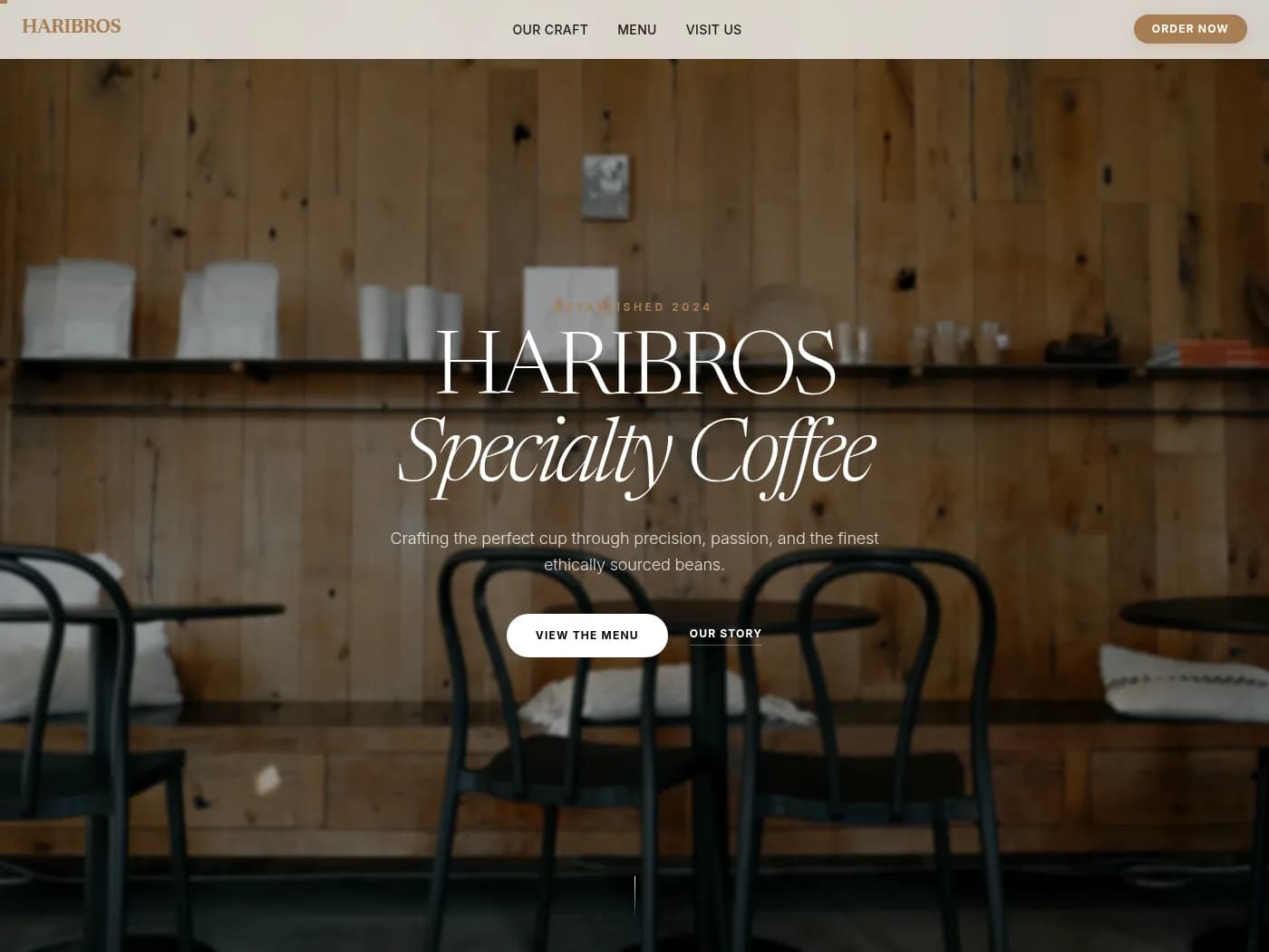 Haribros Cafe Website