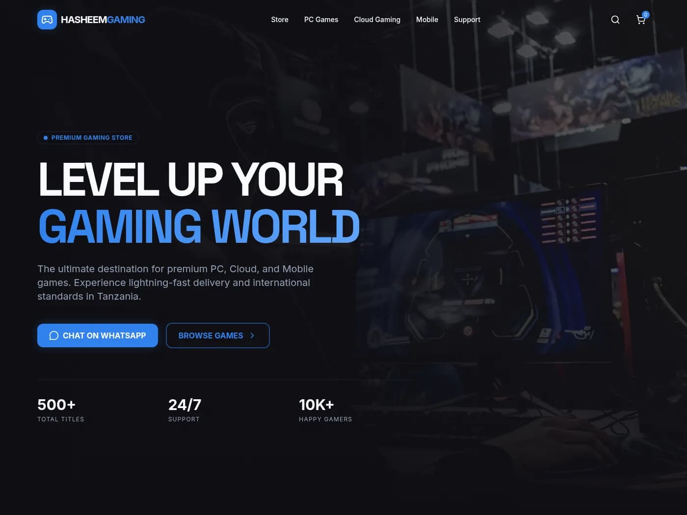 Hasheem Gaming Store UI
