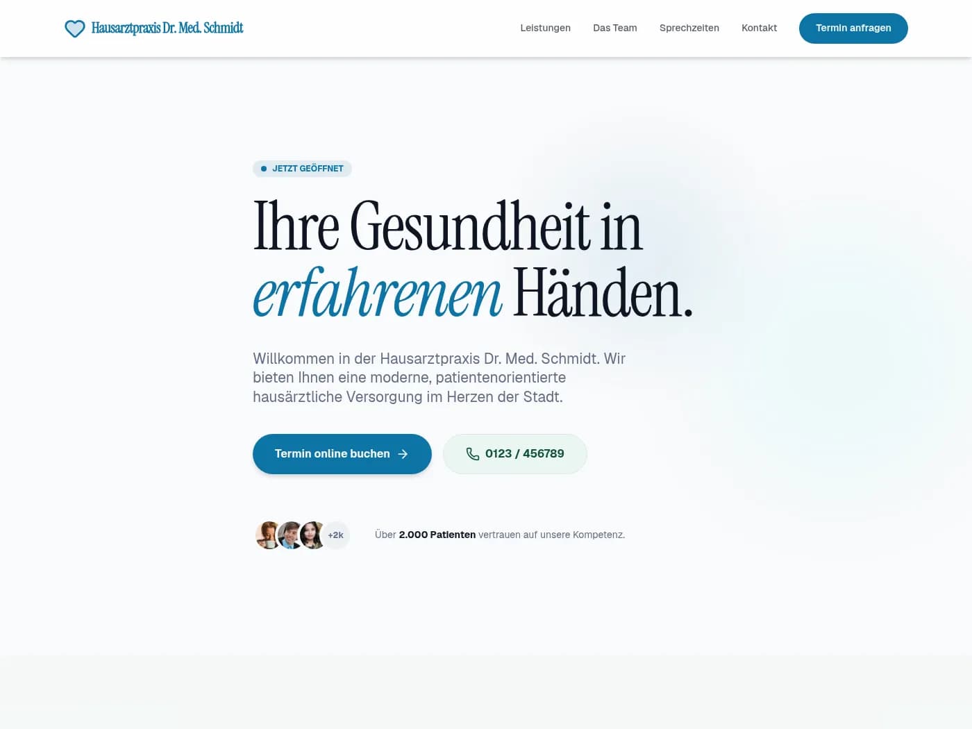 Hausarztpraxis Web Präsenz