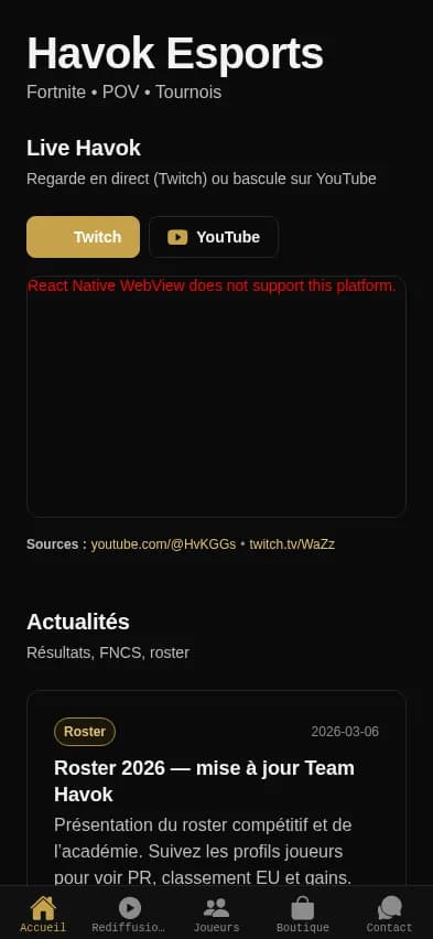 Havok Esports Hub