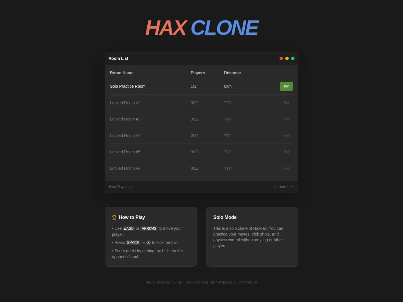 HaxClone Soccer Game