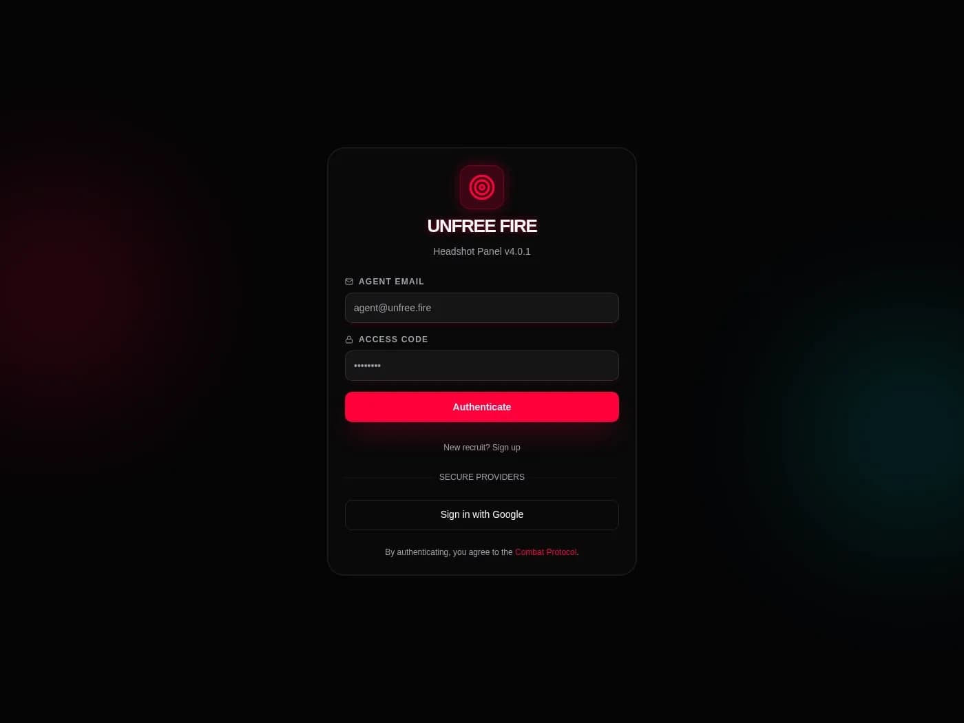 Unfree Fire Headshot Panel