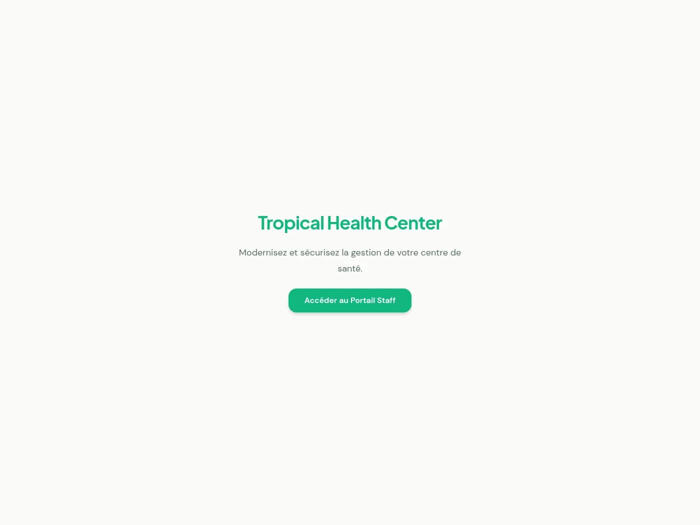 Tropical Health Center Manager