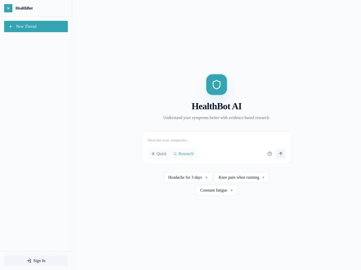 HealthBot Web Advisor