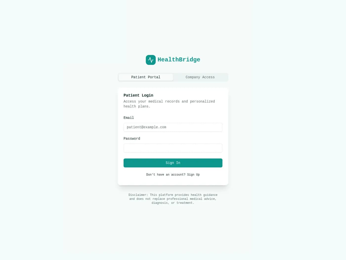 HealthBridge Portal