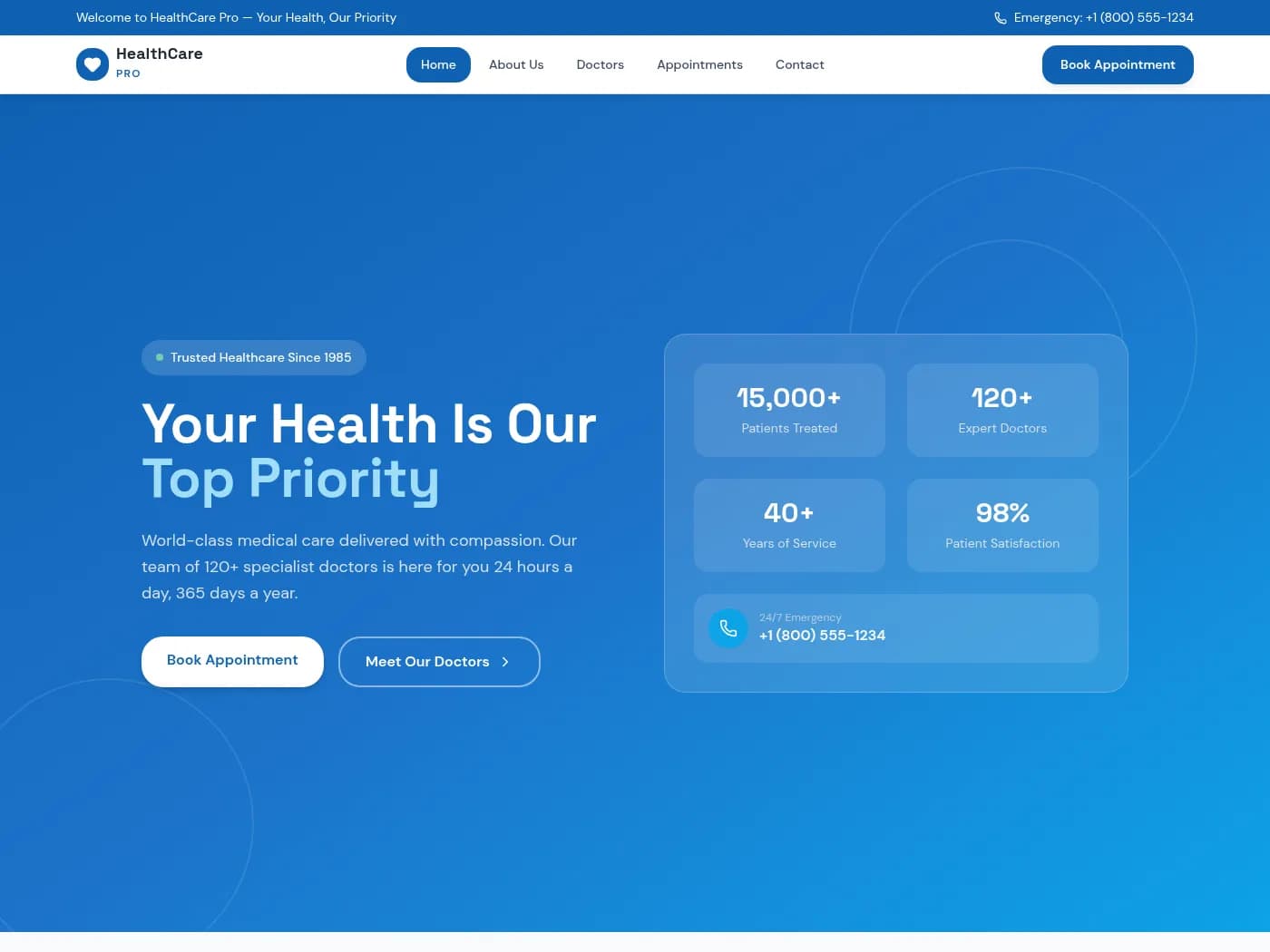 HealthCare Pro Website