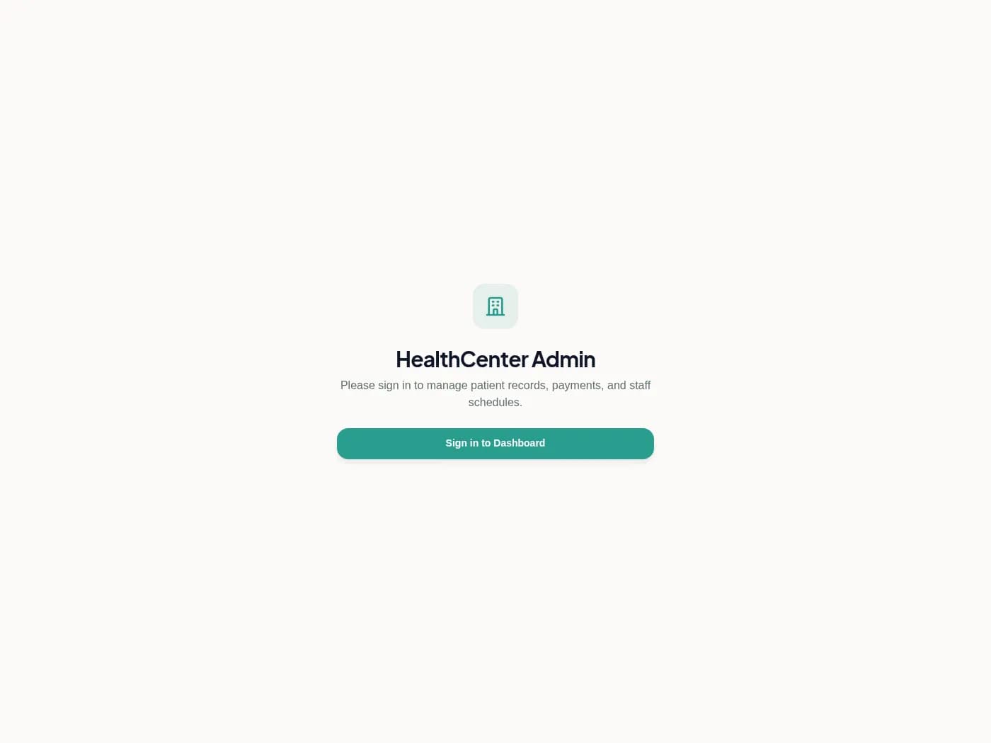 HealthCenter Dashboard