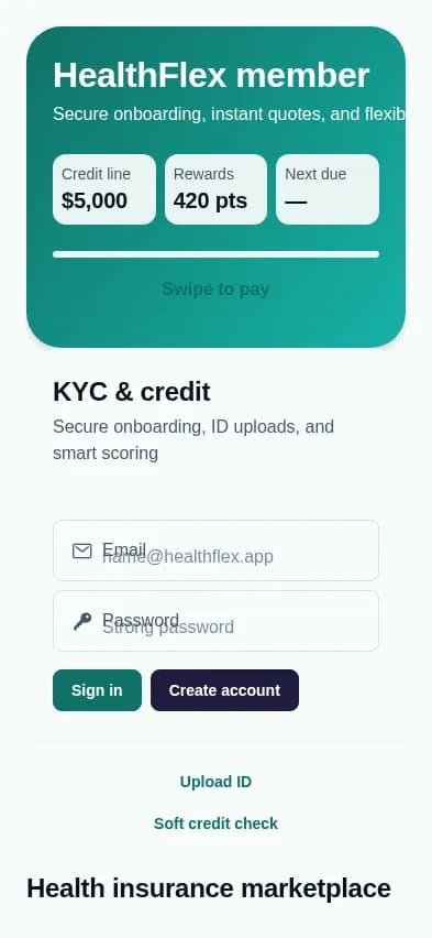 HealthFlex BNPL Insurance App