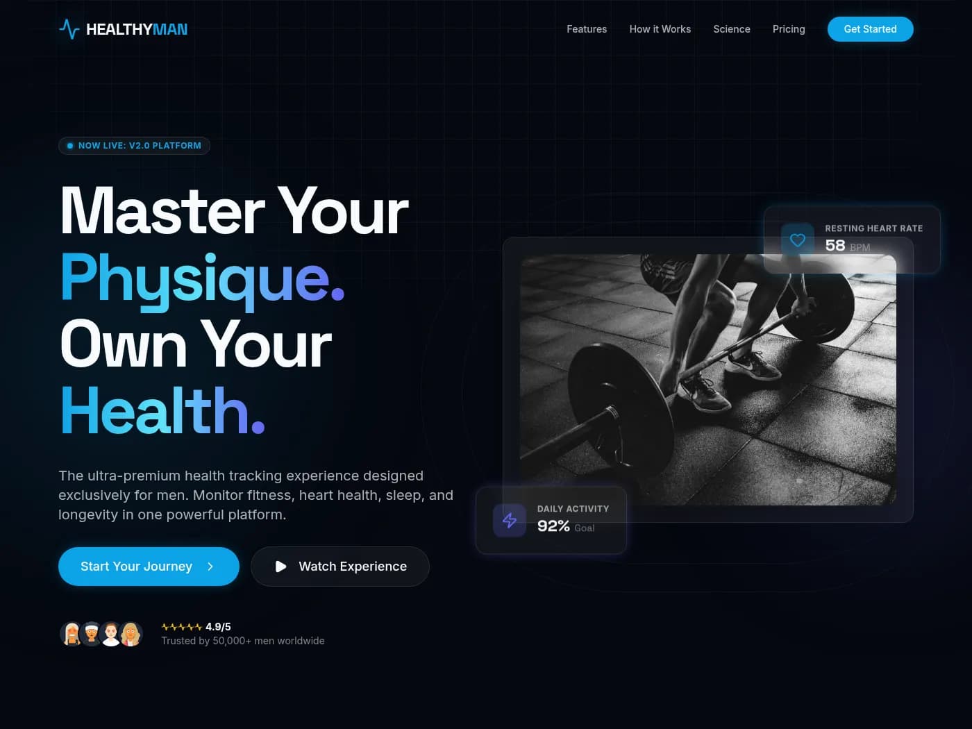 Healthy Man Web Experience