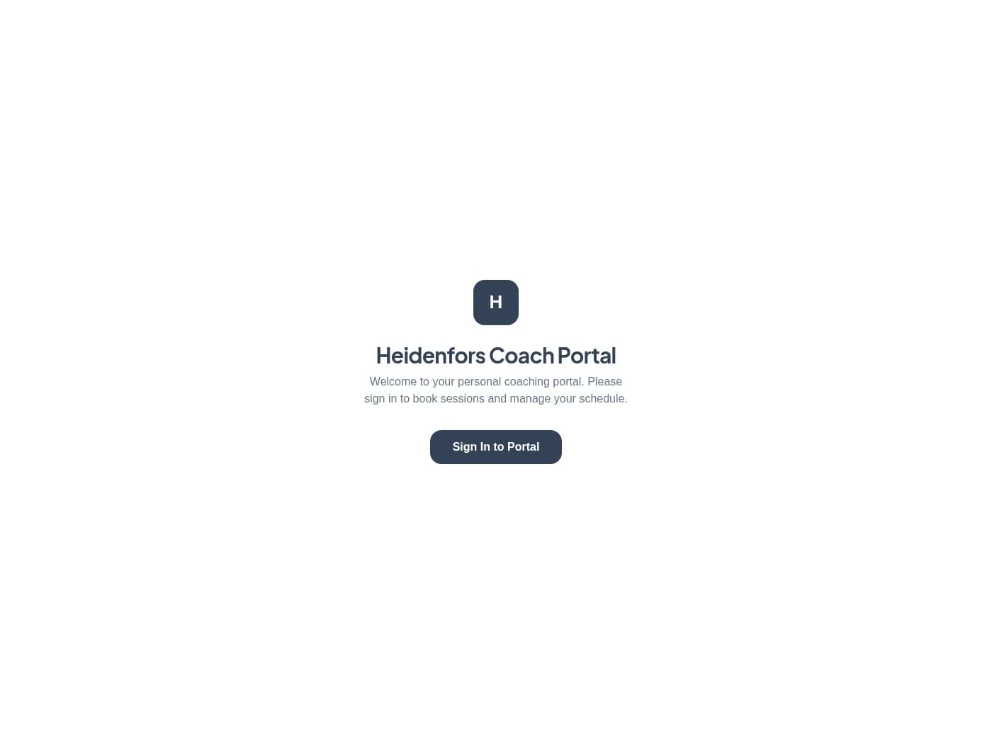Heidenfors Coach Portal