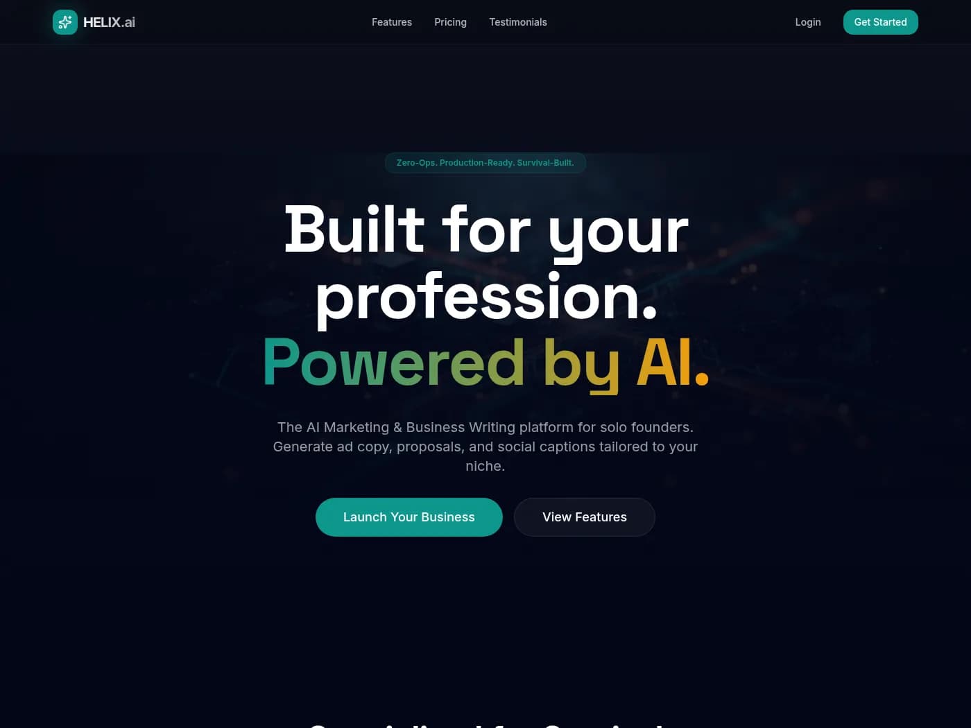 HELIX.ai Survival SaaS