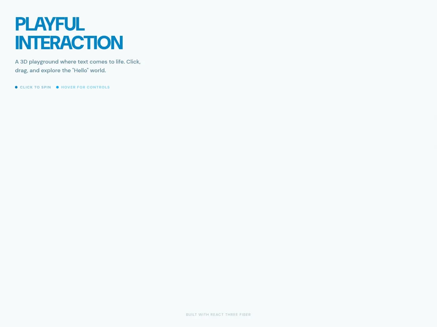 Hello 3D Text Website