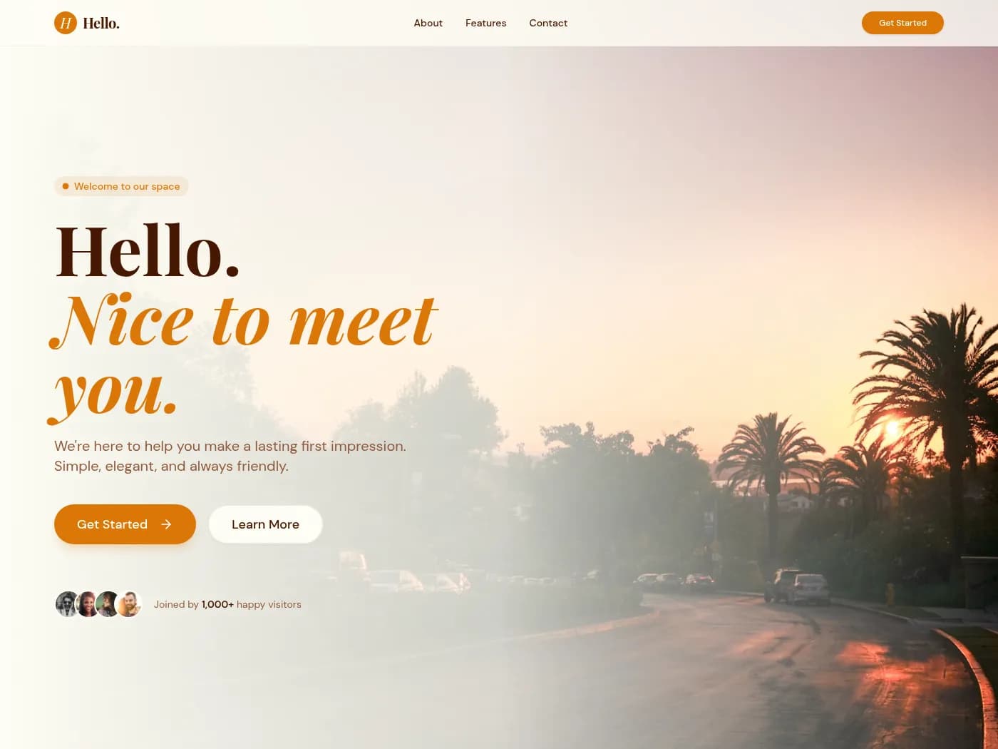 Hello Landing Page