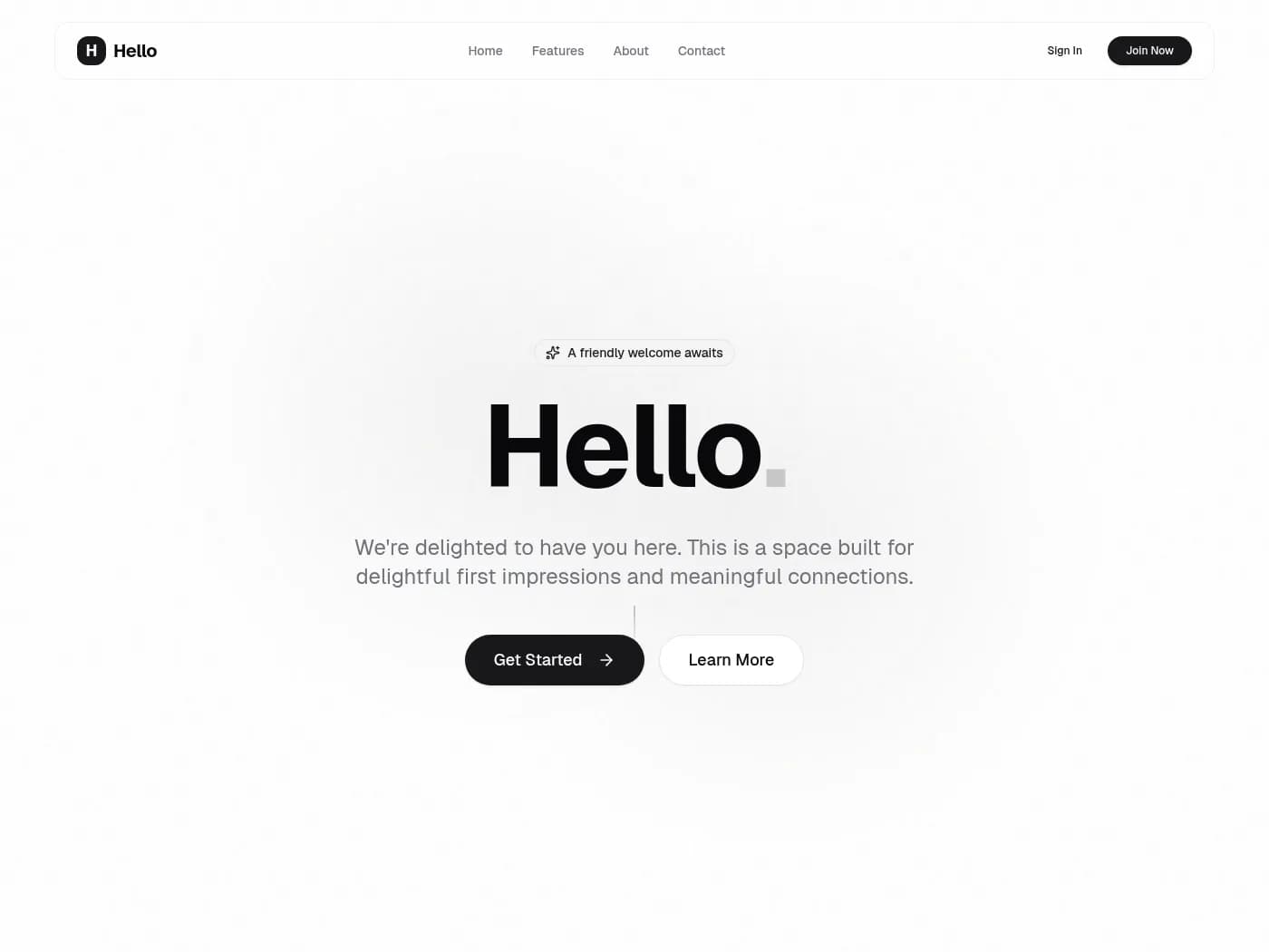 Hello Welcome Page