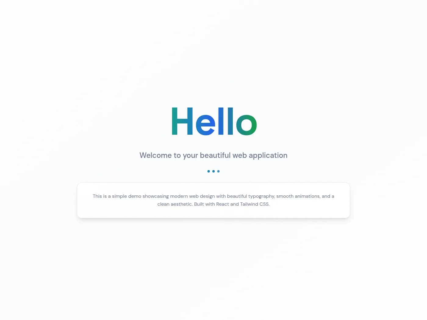 Hello Web Demo