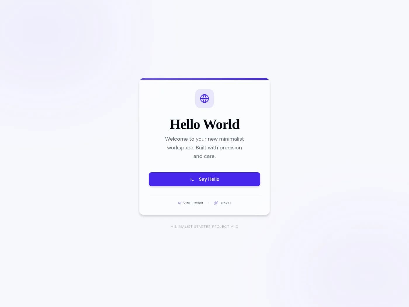Hello World Button