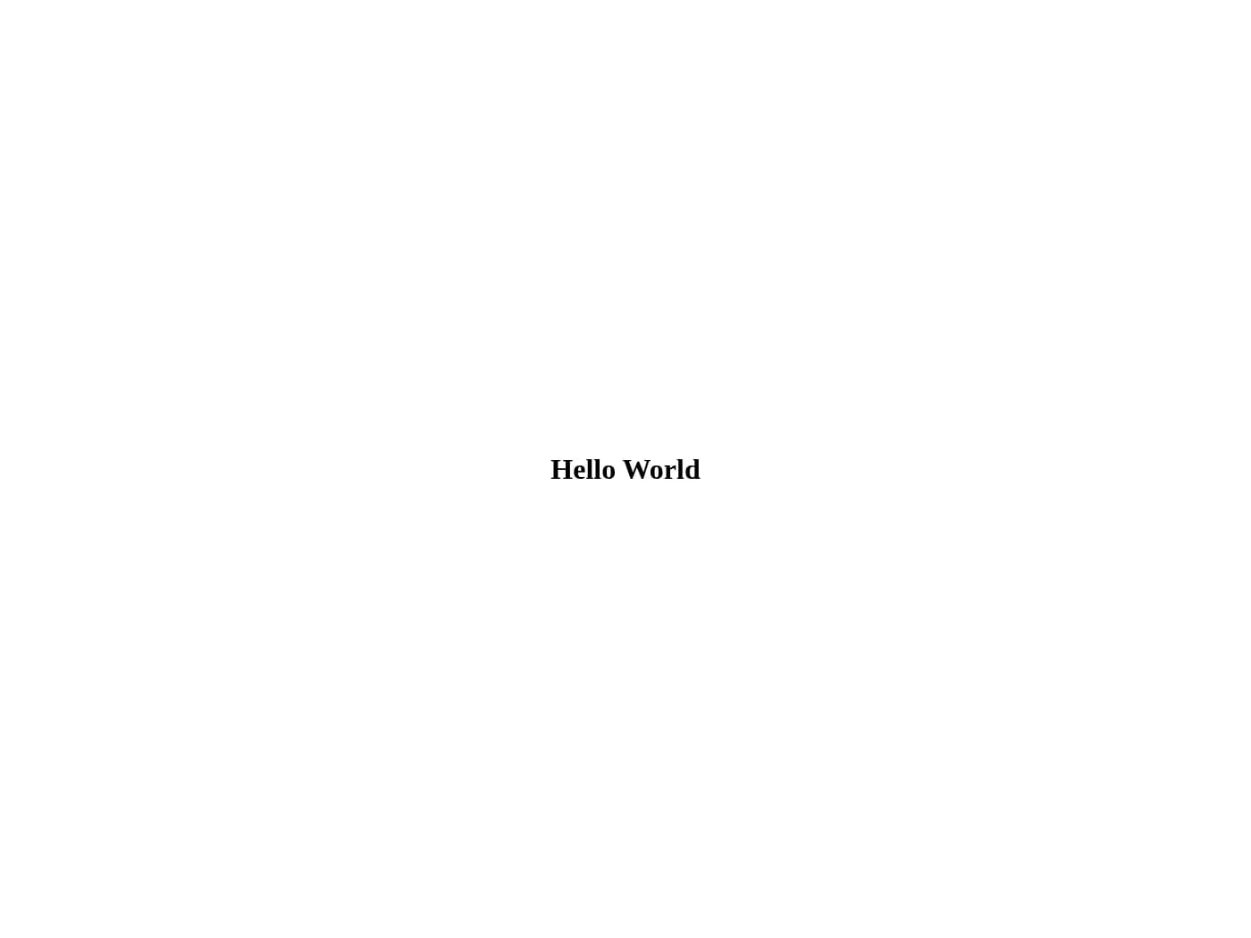 Hello World HTML Page