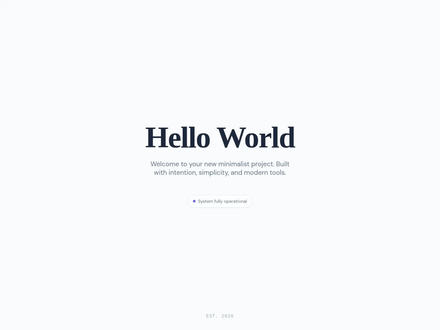 Hello World Starter