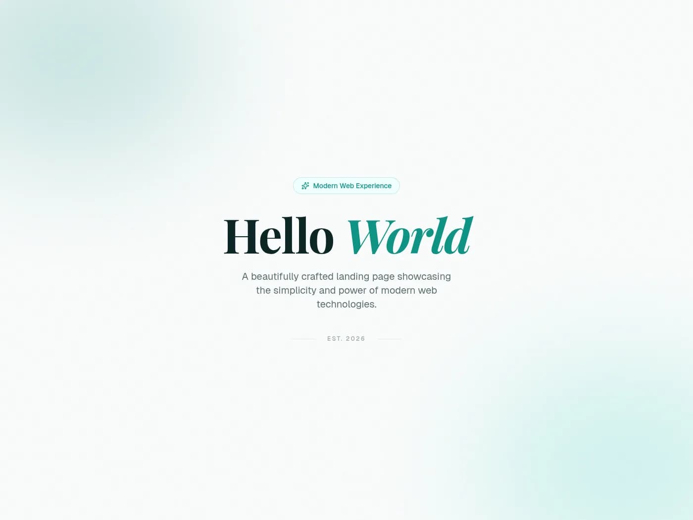 Hello World Page