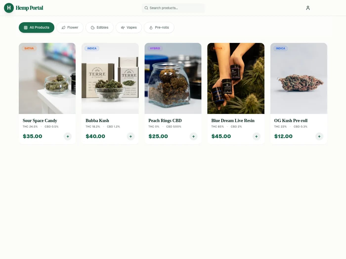 Hemp Menu Portal
