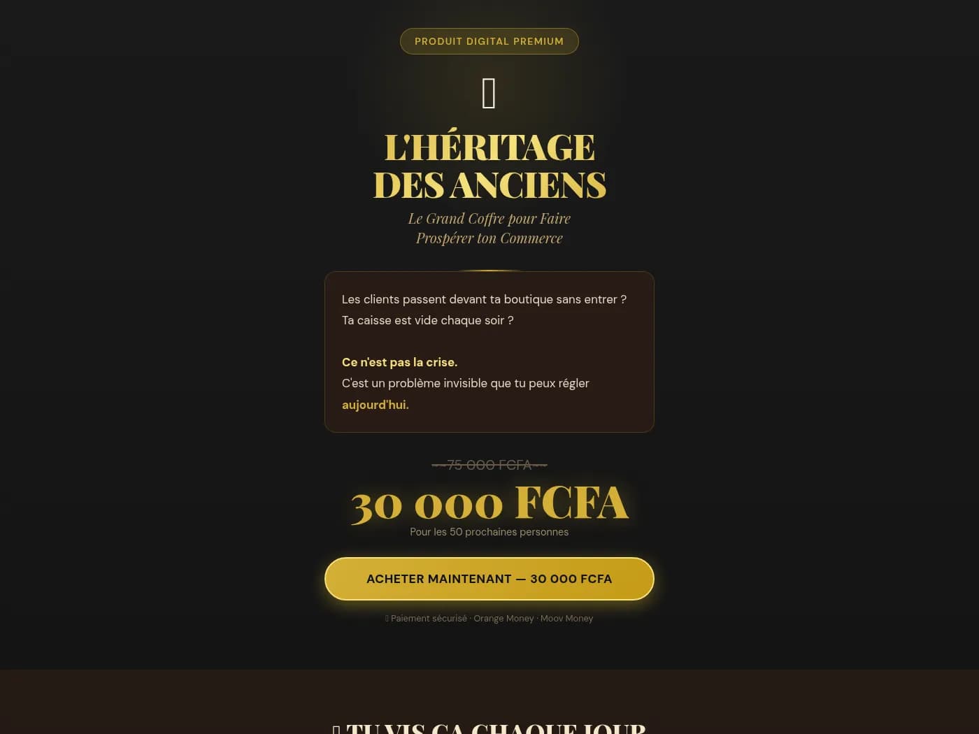 L'Héritage Landing Page