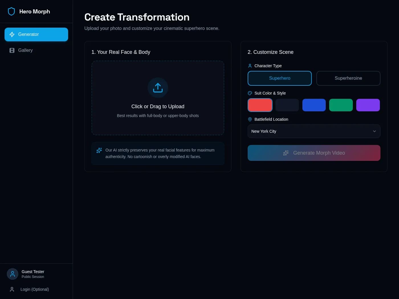 Hero Morph Video Maker