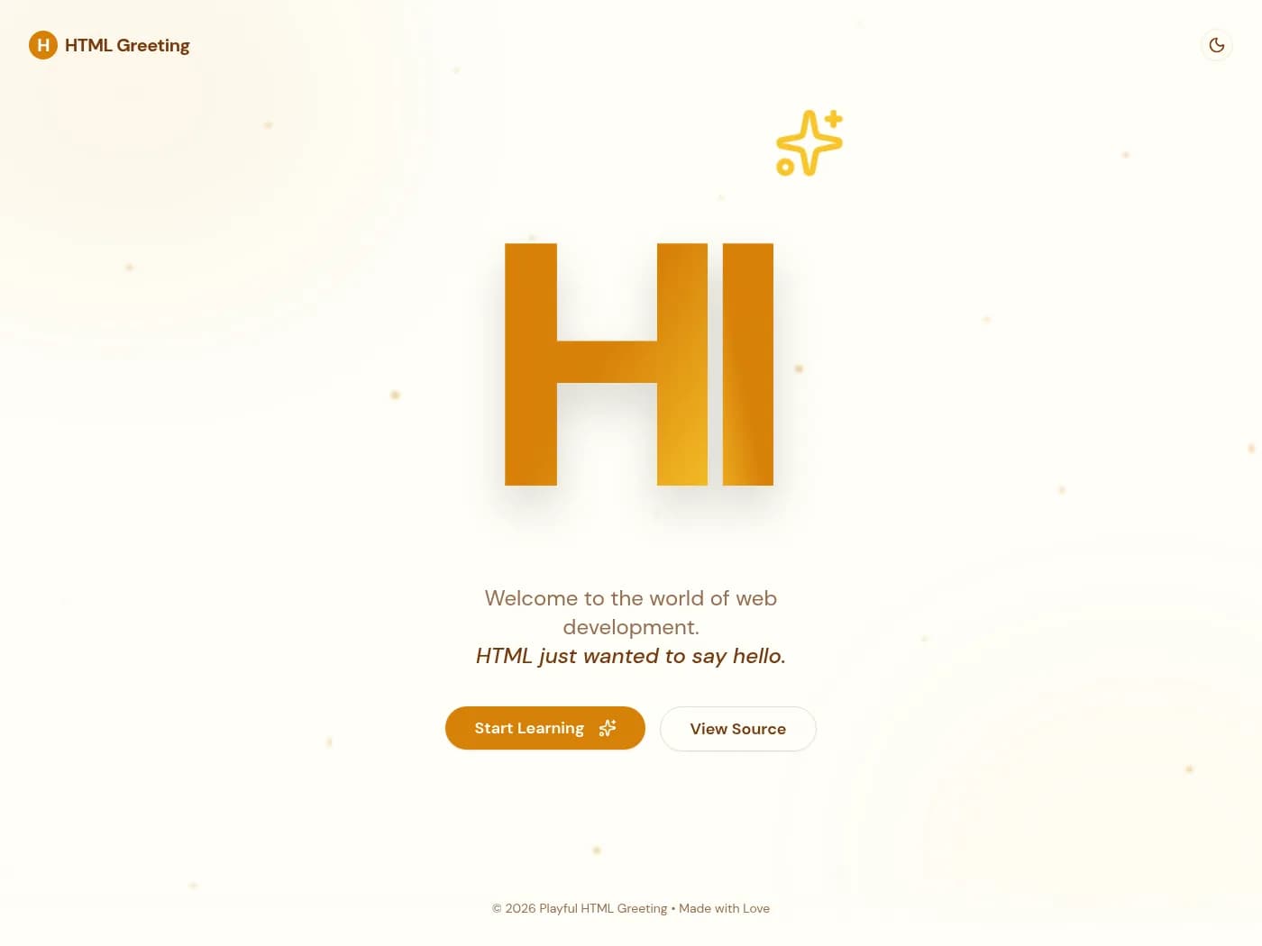 HI HTML Greeting