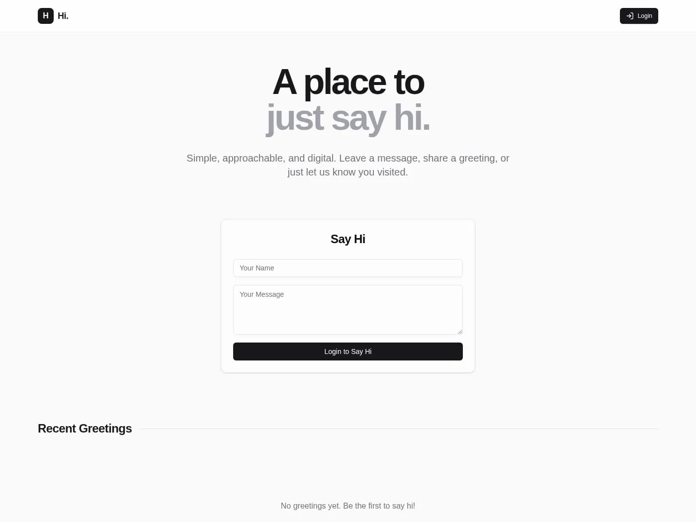 Hi-Visiting Landing Page