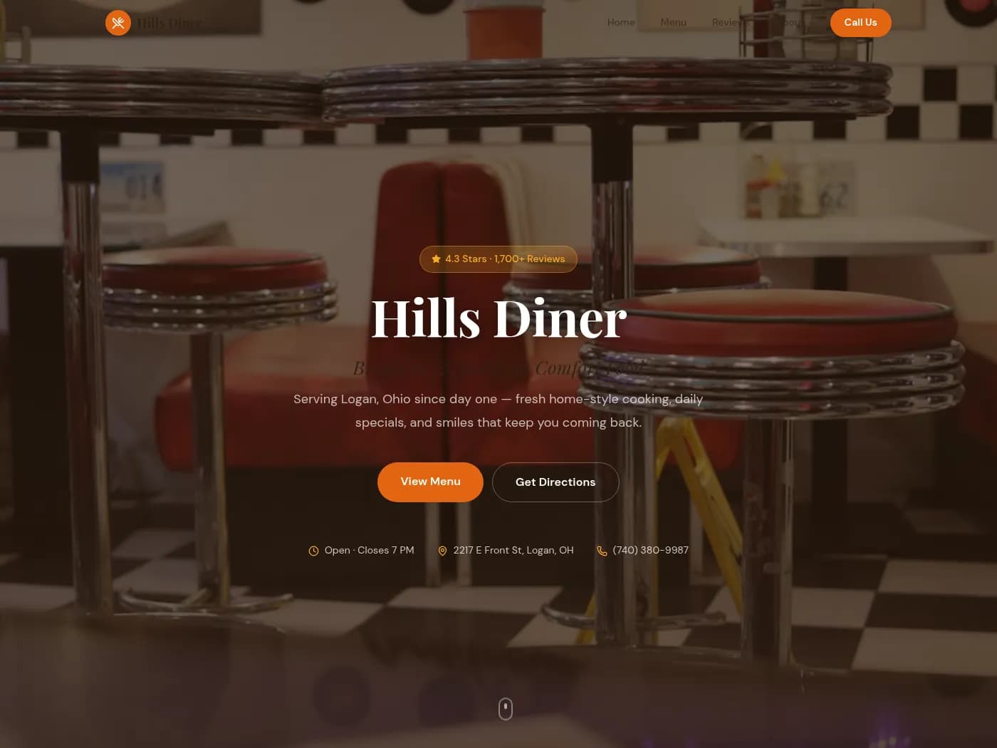 Hills Diner Website